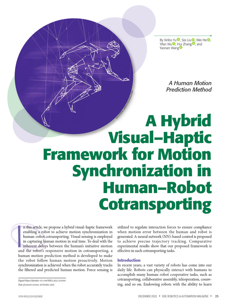 A Hybrid VisualHaptic Framework For Motion Synchronization in ...