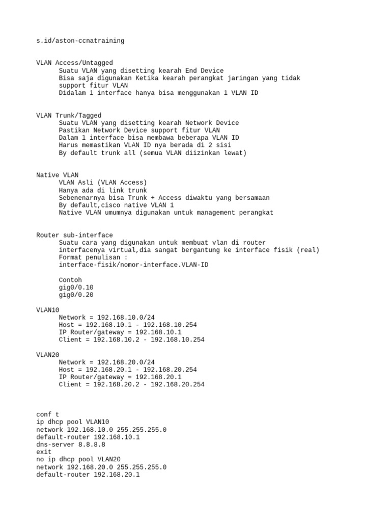 Note Training CCNA Aston | PDF