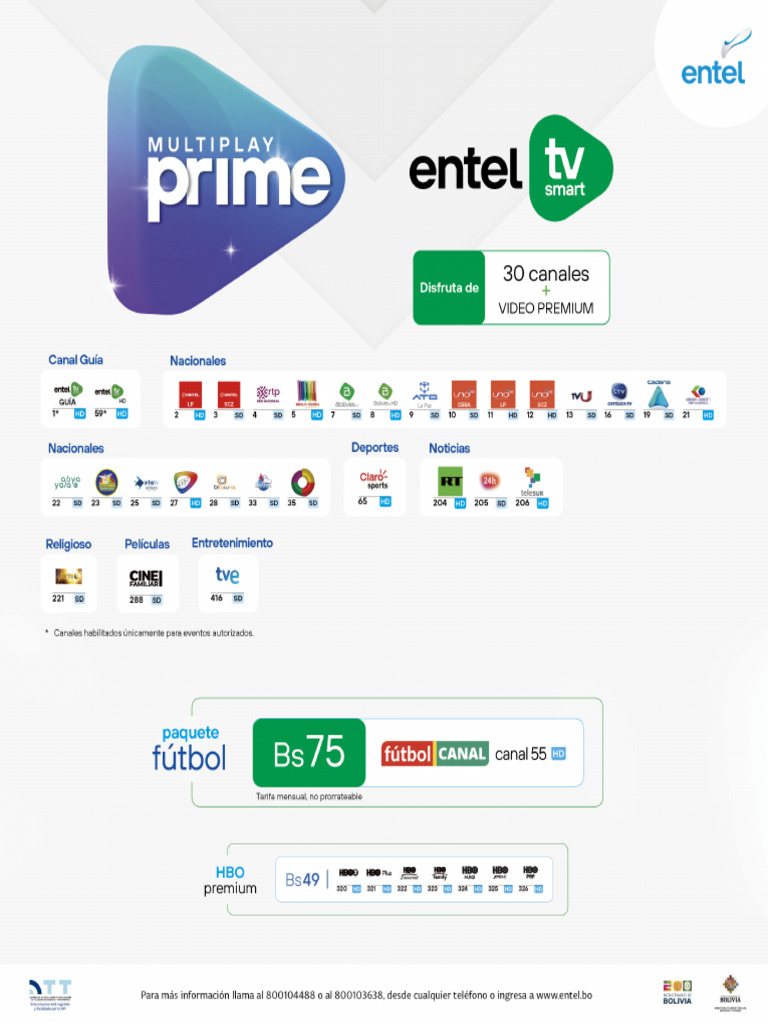Grilla - Multiplay Prime - 30 Canales 1 | PDF