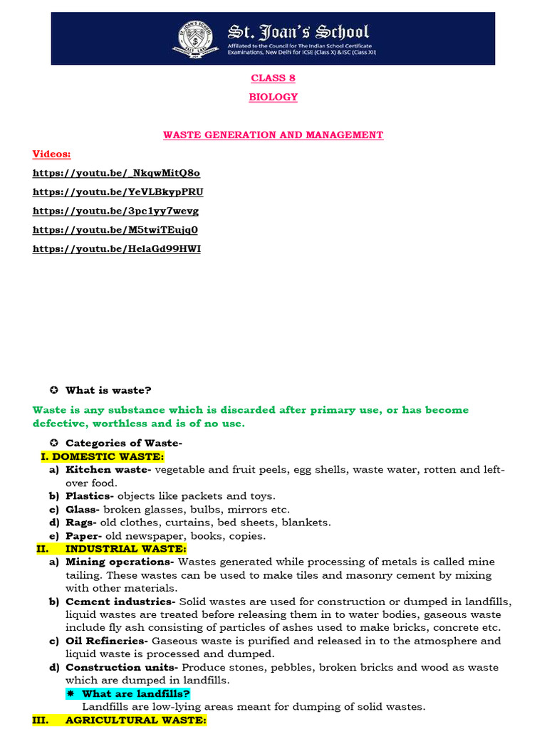 Waste Management in Biology | PDF | Waste | Sewage Treatment