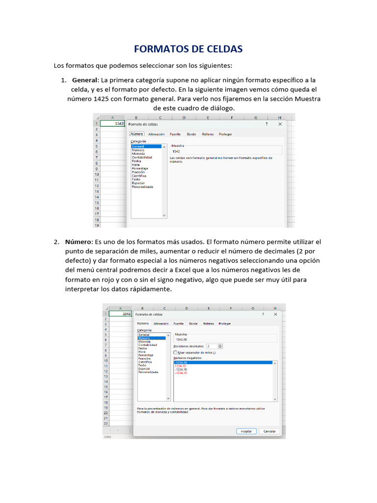 Formatos de Celdas | PDF | Microsoft Excel | Informática