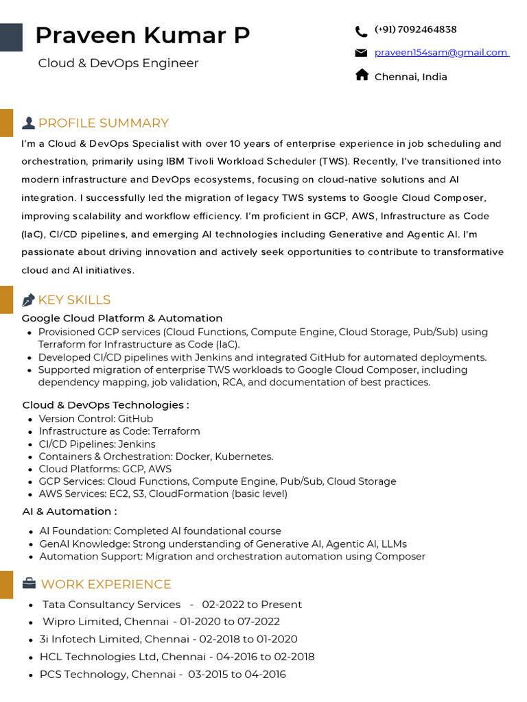 Cloud & DevOps Specialist Profile | PDF | Cloud Computing | Amazon Web ...