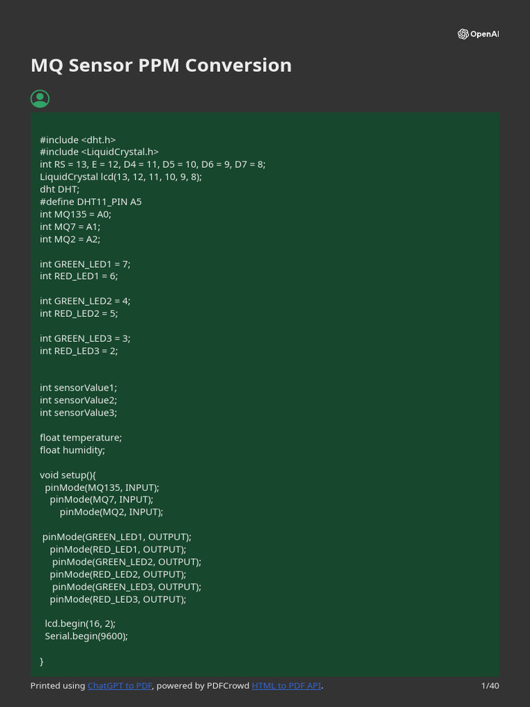 MQ Sensor PPM Conversion | PDF | Sensor | Analog To Digital Converter