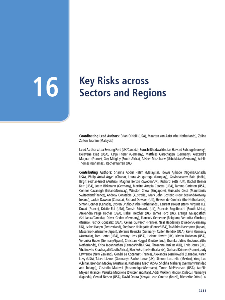 IPCC - AR6 - WGII - Chapter16 - Key Risks Across Sectors and Regions | PDF