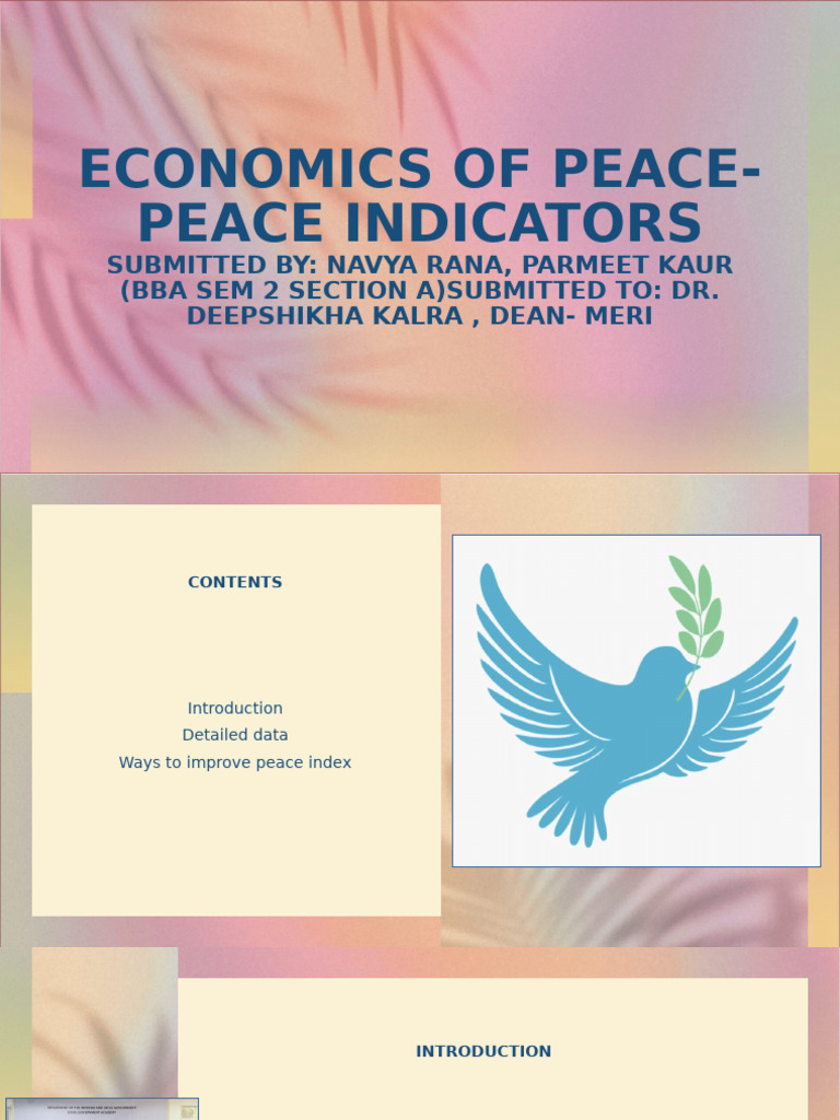 Economics of Peace: Indicators & Solutions | PDF | Humanitarian Crisis ...