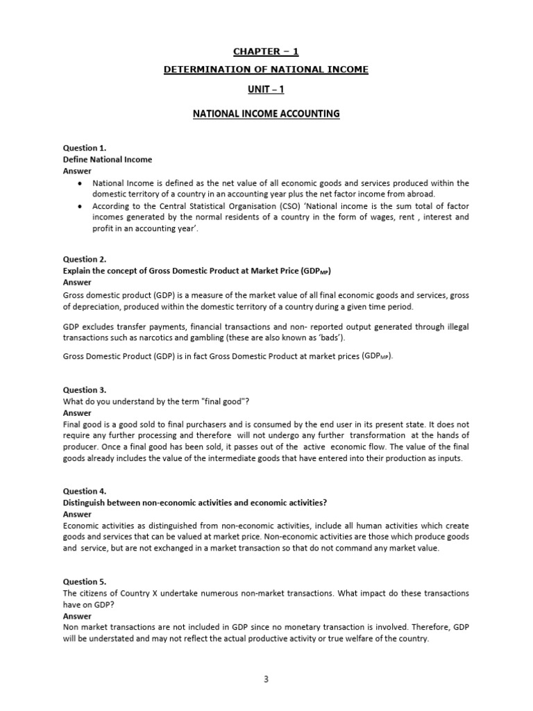 Chapter - 1 Determination of National Income | PDF | Measures Of ...