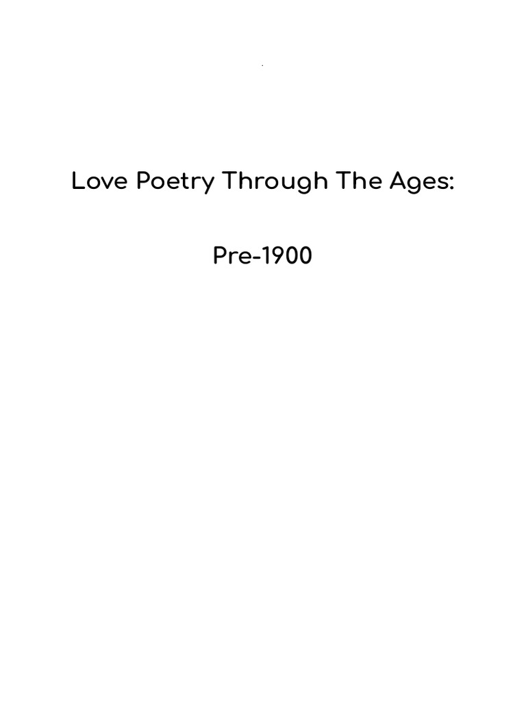 Poetry Anthology Pre 1900 | PDF | Poetry | Stanzaic Form
