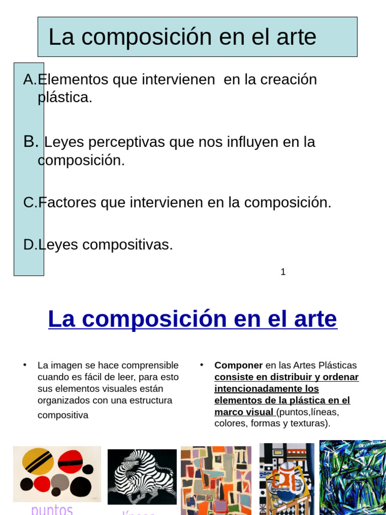 Composición en Artes Visuales: Elementos y Leyes | PDF | Composición ...