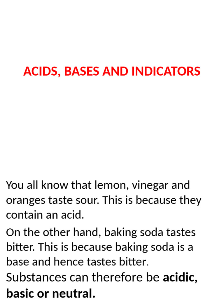 Acids, Bases and Indicators | PDF