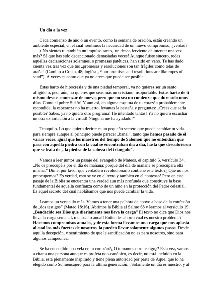 Daniel Nae Un Día A La Vez | PDF | Amor | Jesús