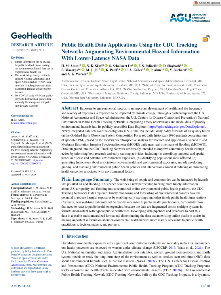 GeoHealth - 2023 - Amos - Public Health Data Applications Using The CDC ...