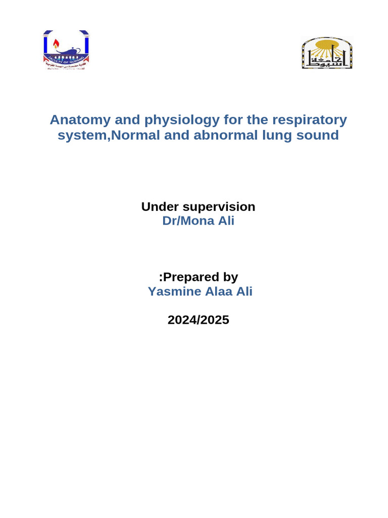 Anatomy and Physiology For The Respiratory System, Normal and Abnormal ...