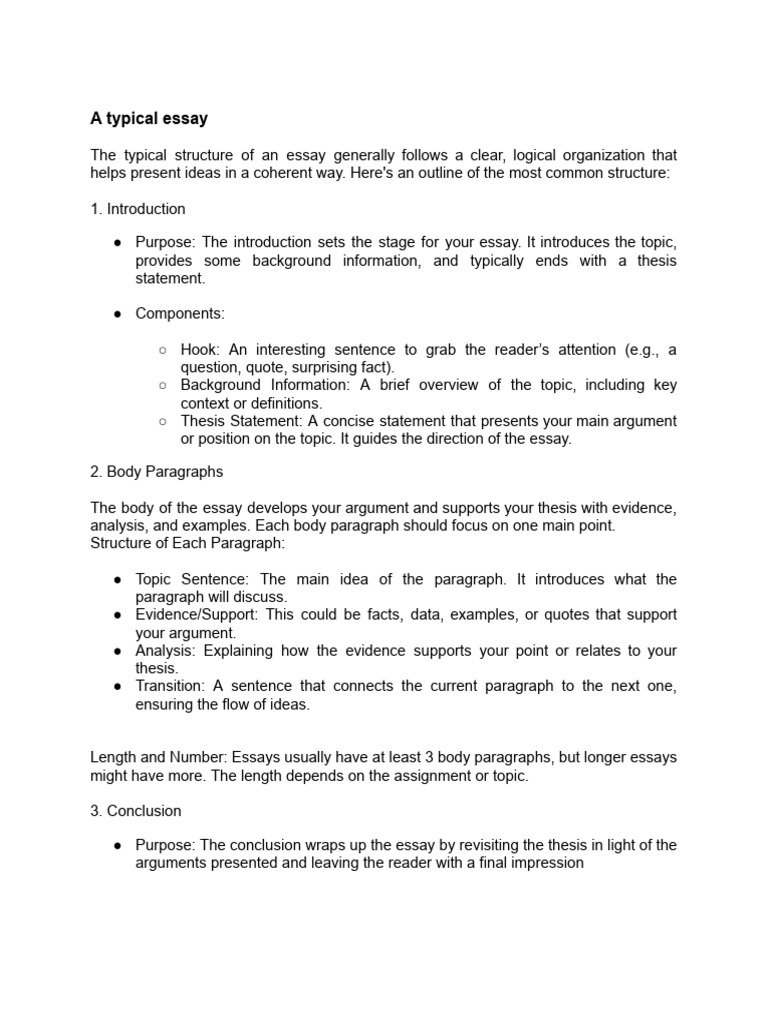 Typical Essay Structure Explained | PDF