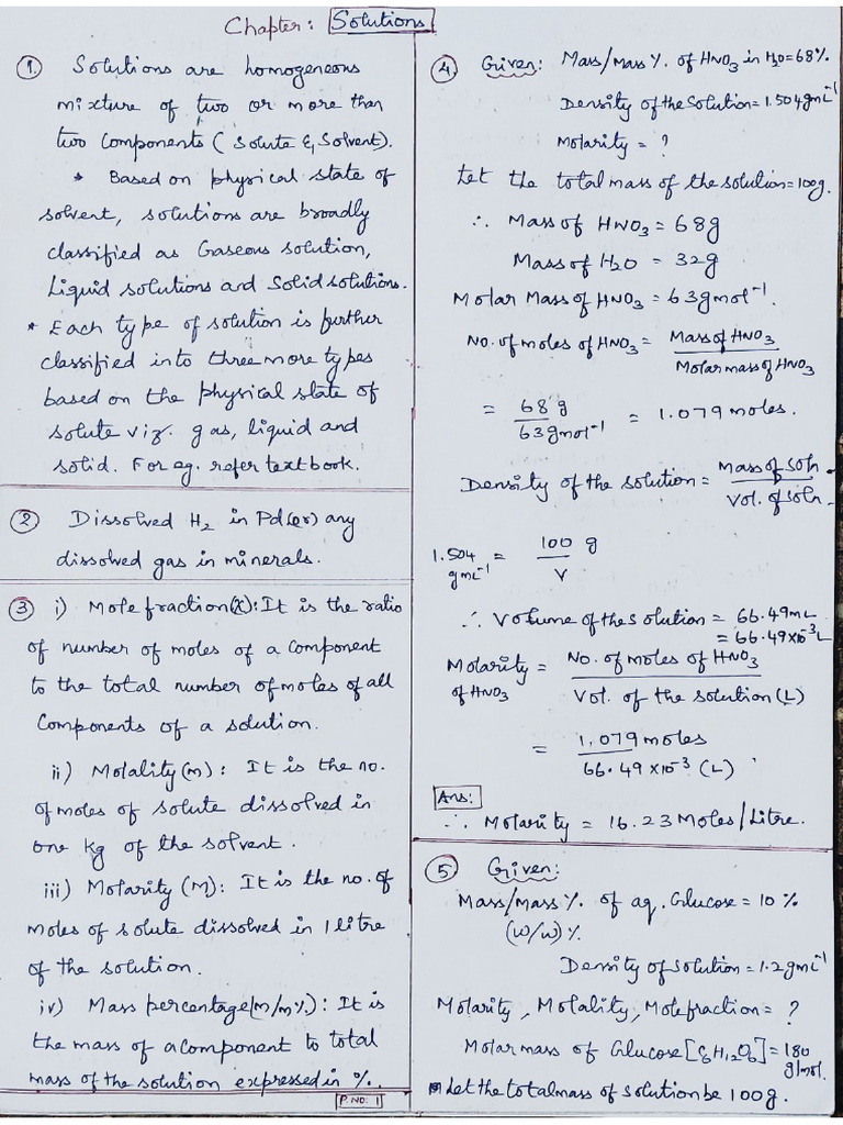Solutions (Exercise Questions) | PDF
