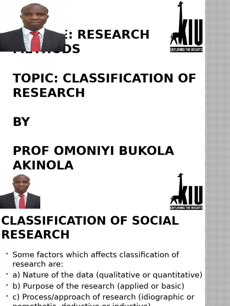 Classification of Research | PDF | Quantitative Research | Methodology