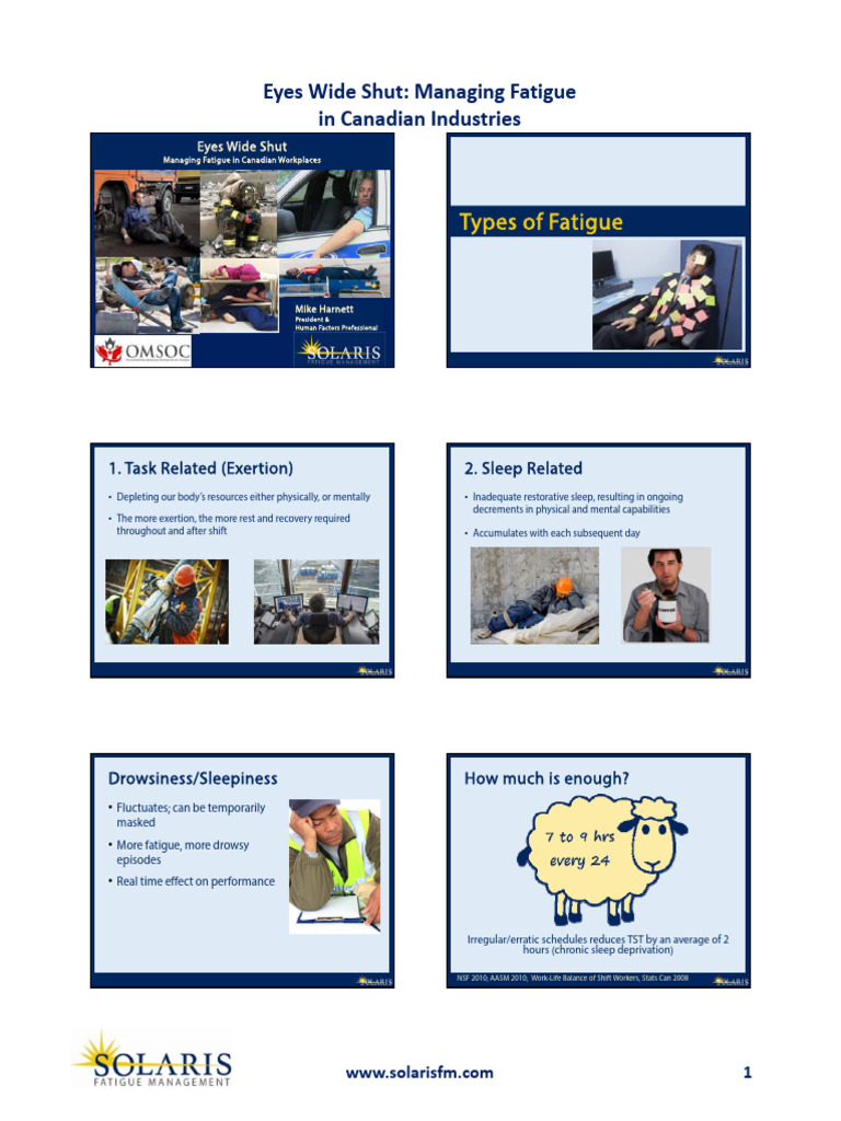 OMSOC Eyes Wide Shut - HO | PDF | Sleep | Shift Work