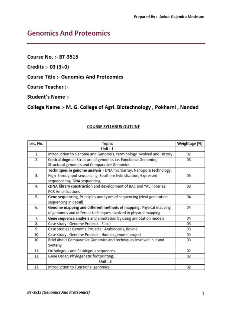 Genomics and Proteomics | PDF | Genomics | Proteins