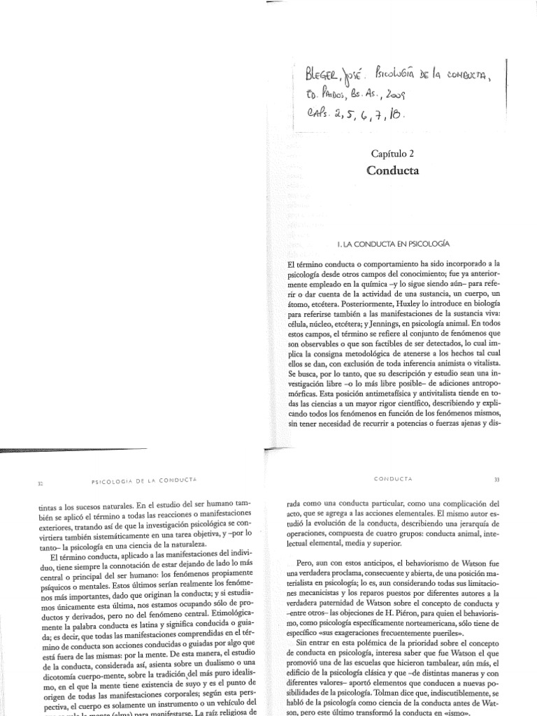 Jose Bleger. Psicologia de La Conducta. | PDF