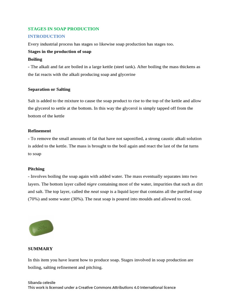 Chemistry - F 2 Industrial Processes-Stages in Soap Production | PDF