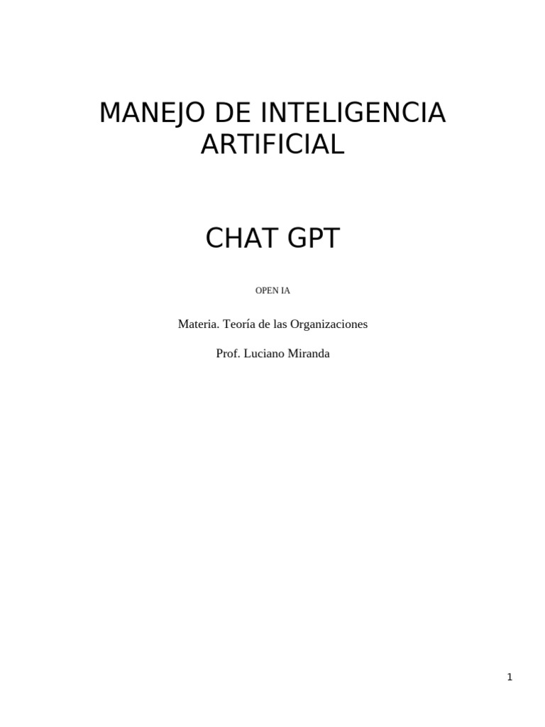 IA Chat GPT | PDF | Inteligencia artificial | Inteligencia (IA) y semántica