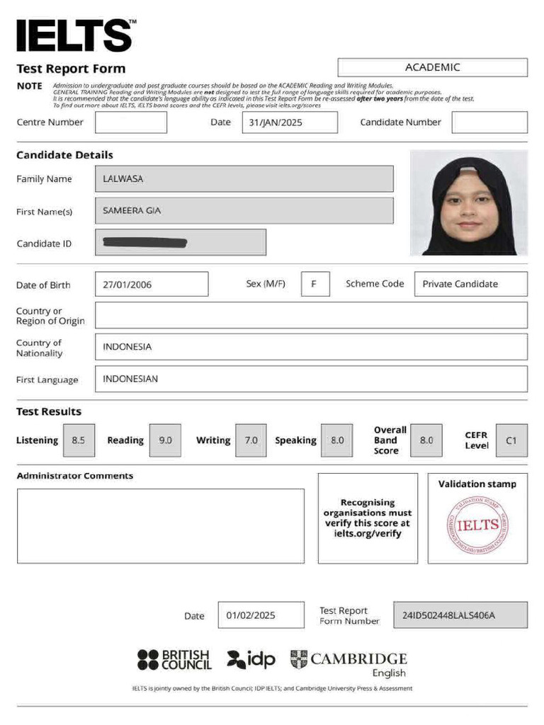 IELTS Test Report | PDF