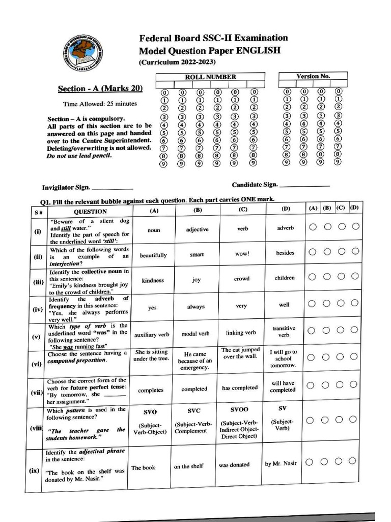 Paper Pattern English (Latest) | PDF