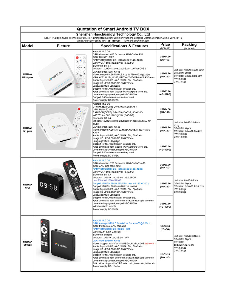 Quotation of Android TV Box 0421 | PDF | Android (Operating System) | Google Play