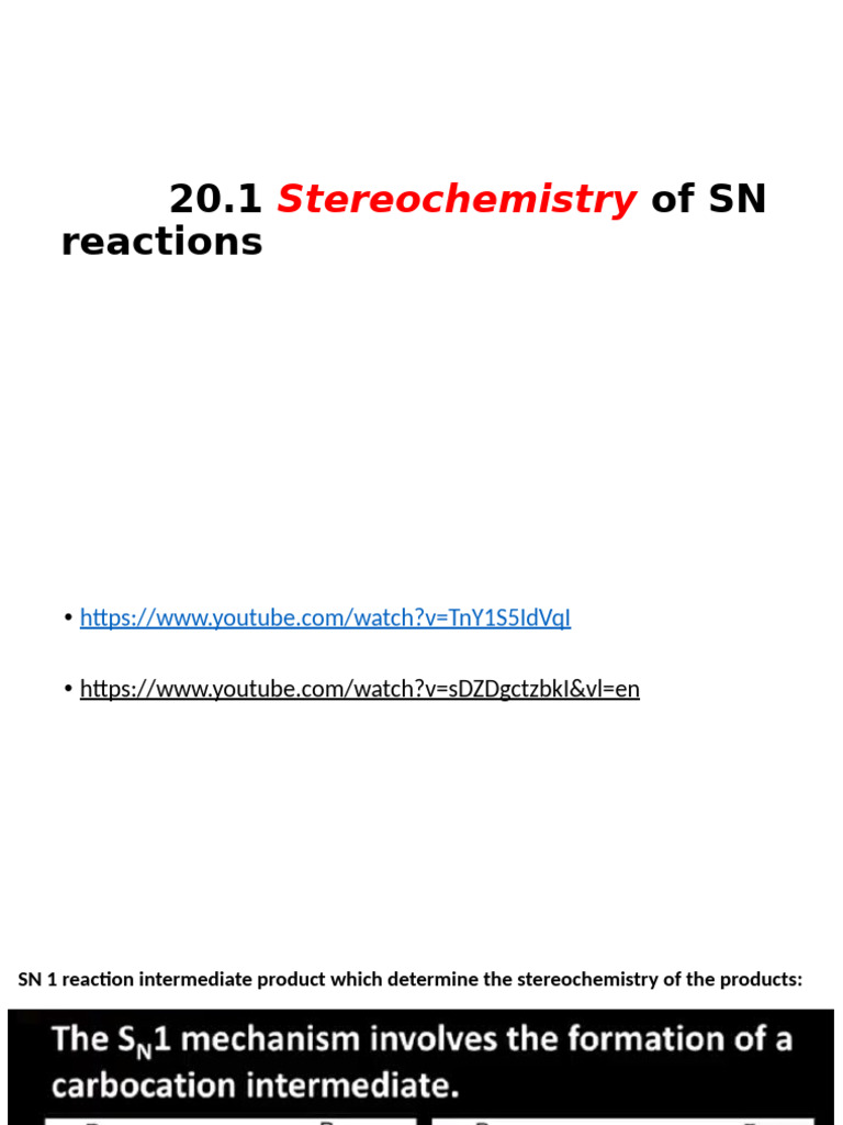 Stereochemistry in SN1 Reactions | PDF