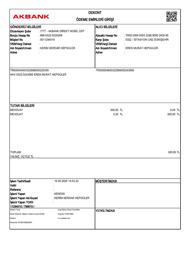 Akbank Dekont-13 | PDF