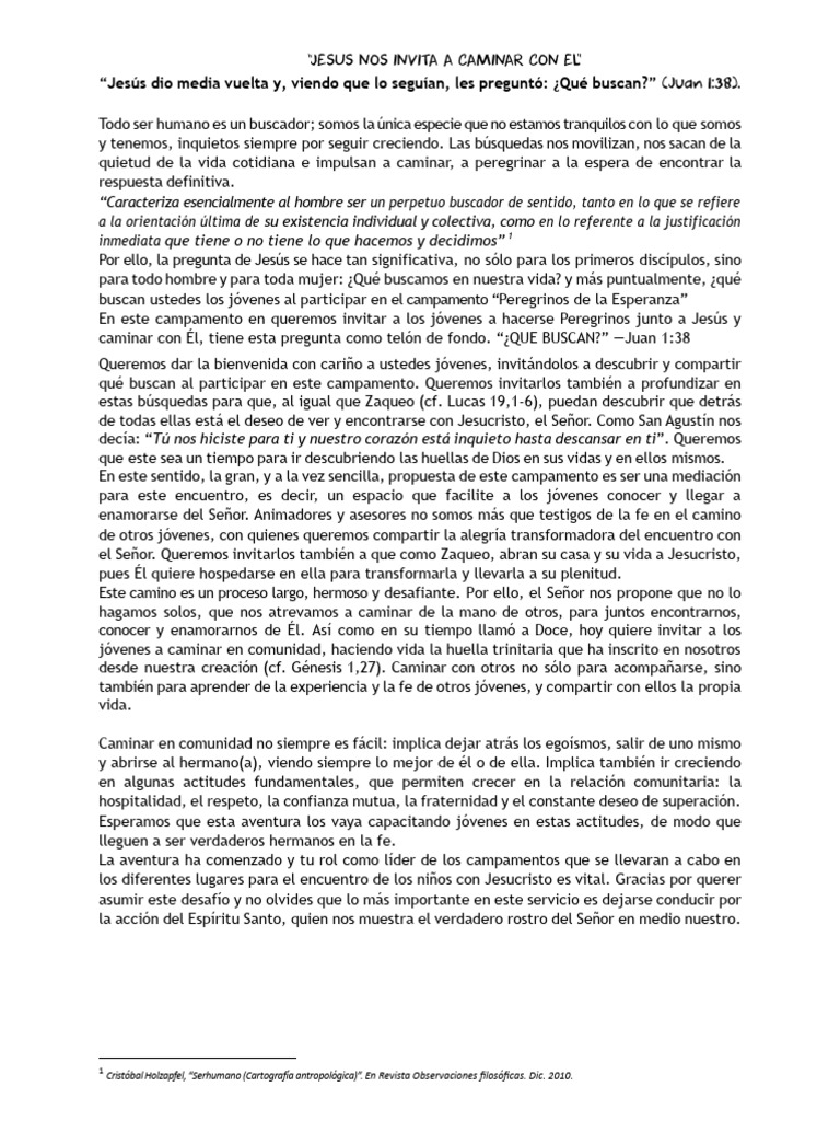 Jesus Nos Invita A Caminar Con El Introduccion | PDF | Jesús