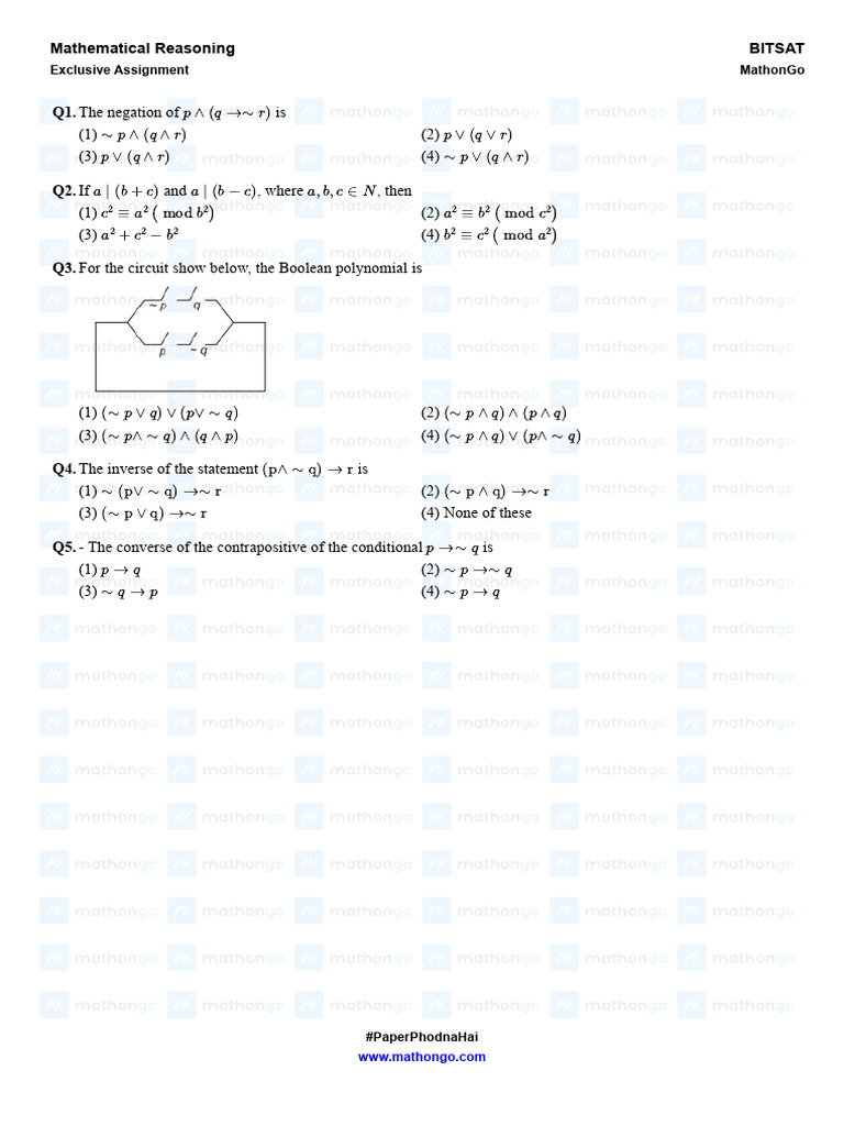 Mathematical Reasoning - Complete Revision | PDF | Mathematical Logic | Logic
