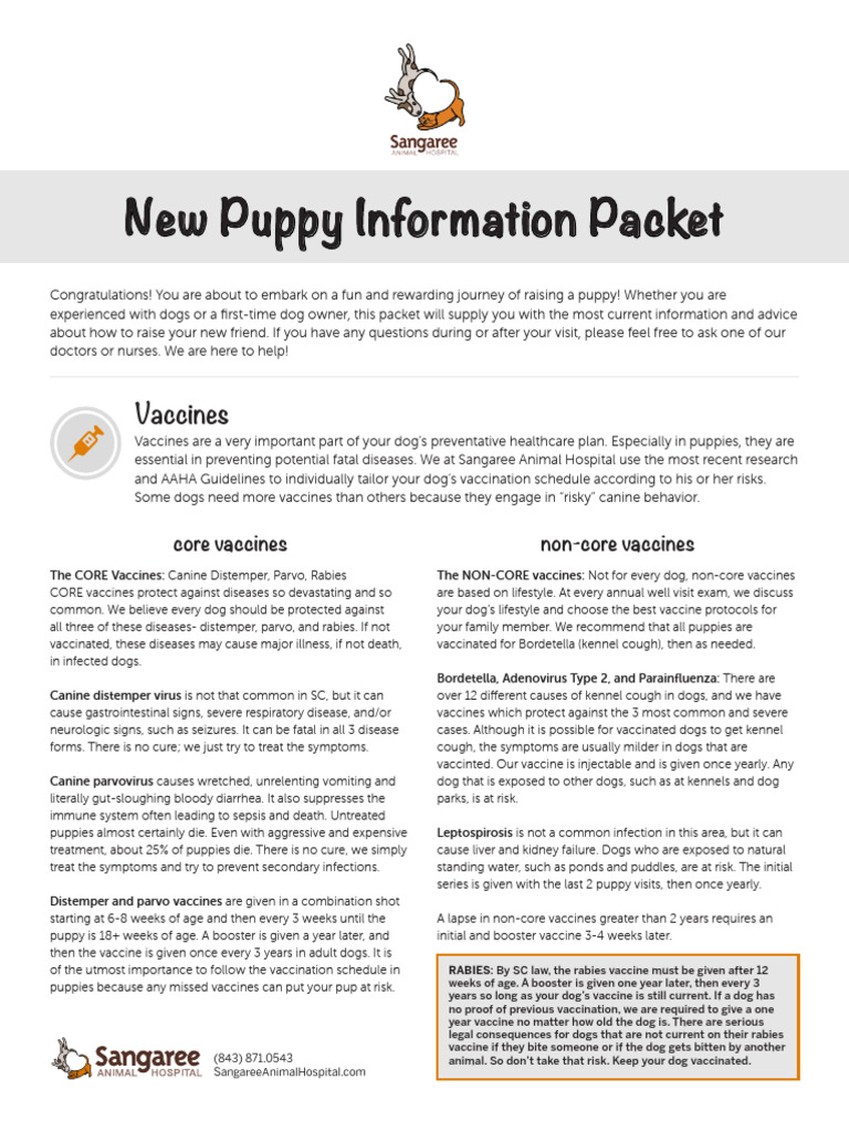 New Puppy Information Packet | PDF | Neutering | Dogs