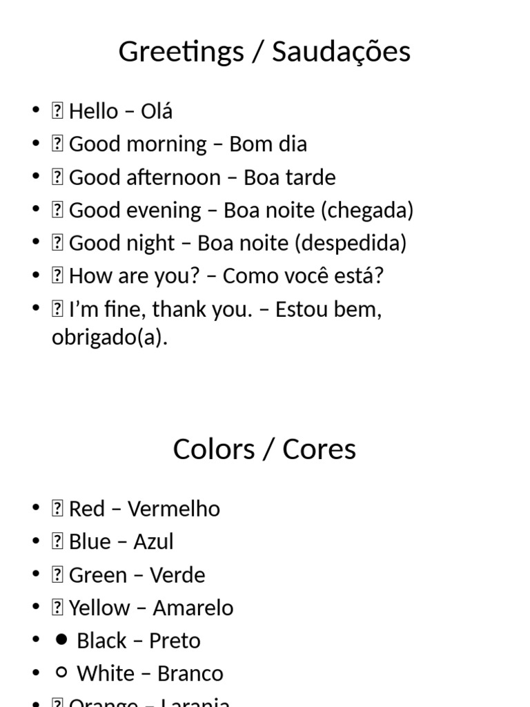 Vocabulario Basico Ingles | PDF