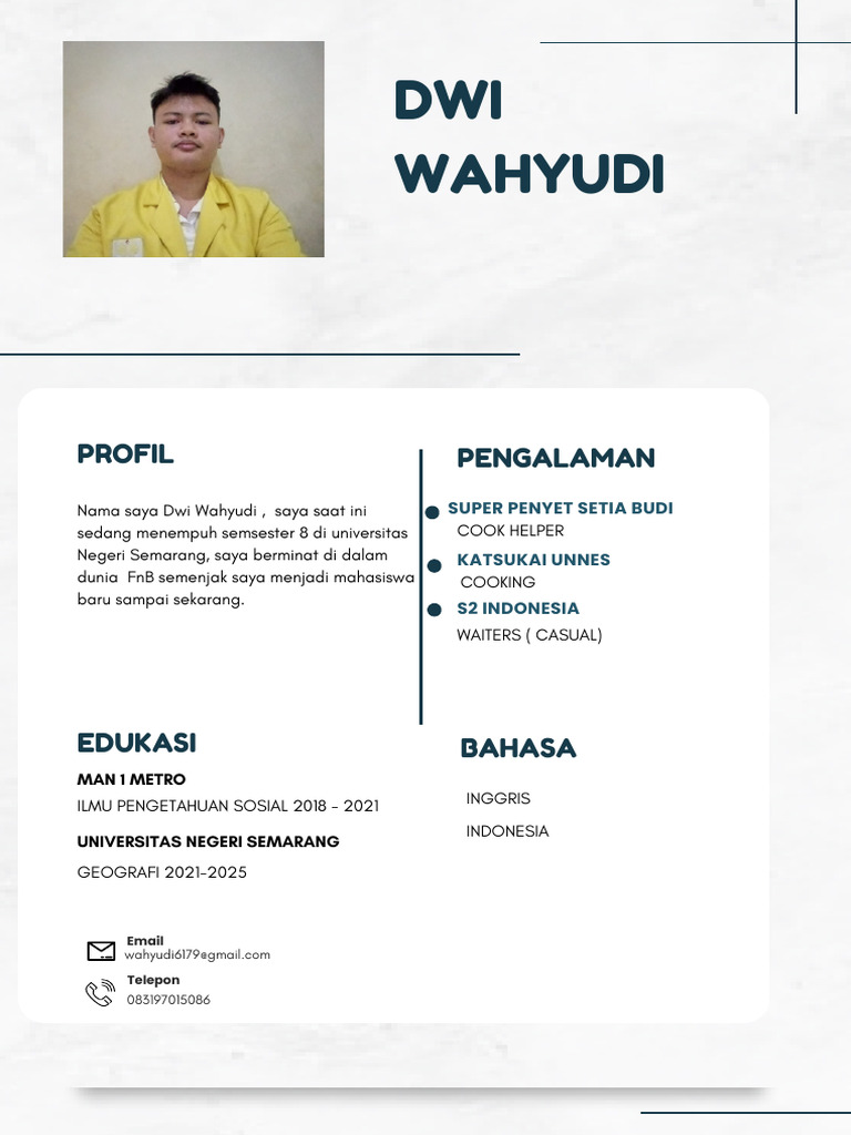 CV Dwi Wahyudi 1 | PDF