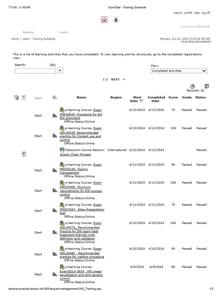 SumTotal - Training Schedule - PDF 1 | PDF | Educational Technology