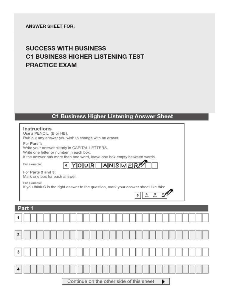 Business - Higher Listening Answer Sheet | PDF | Qualifications ...