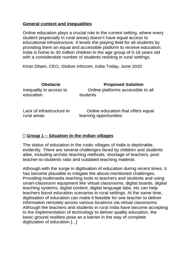 Worksheet Rural India | PDF | Teachers | Distance Education