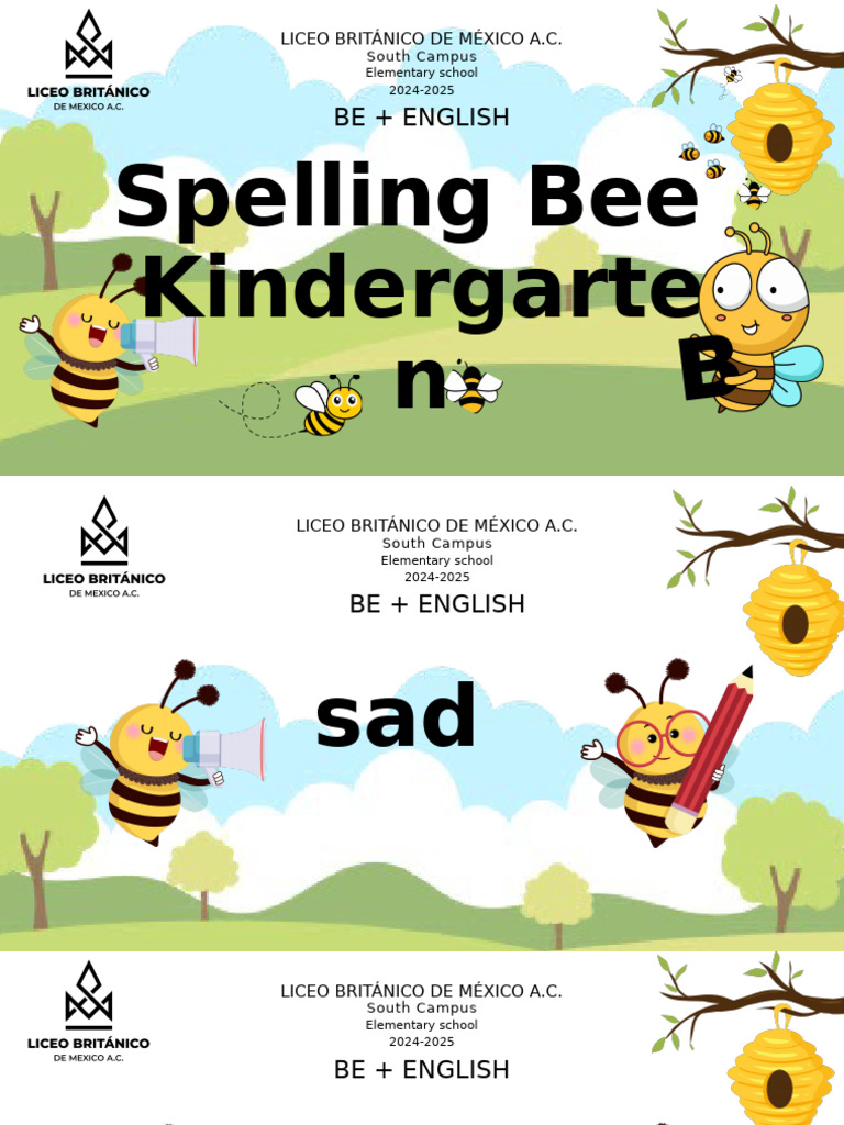 Spelling Bee Kindergarten | PDF