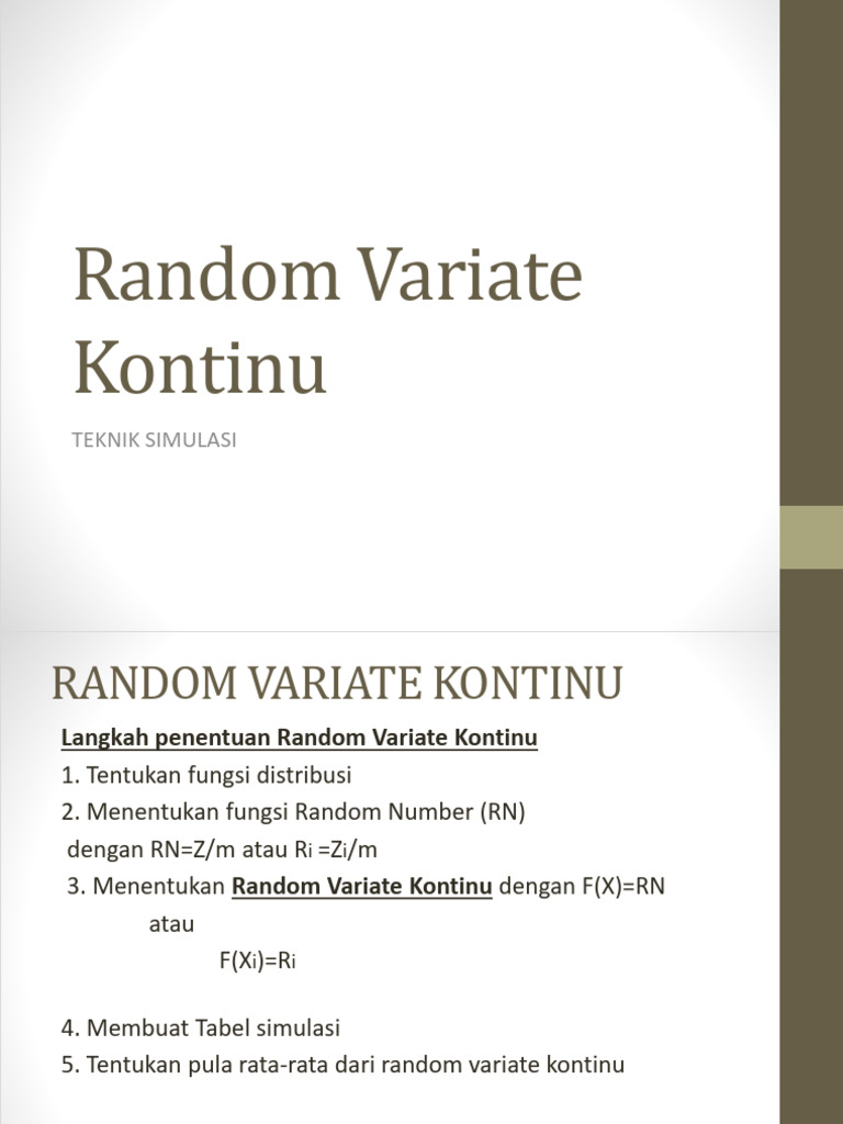 Teknik Simulasi Random Variate Kontinu | PDF