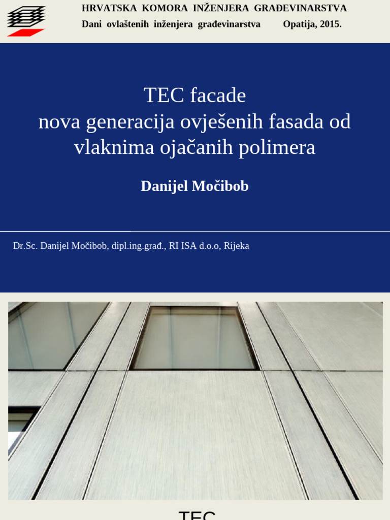 07.06. TEC Fasade-Nova Generacija Ovješenih Fasada Od Vlaknima Ojačanih ...