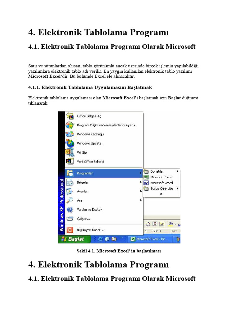 1. Microsoft Excelle Giris | PDF
