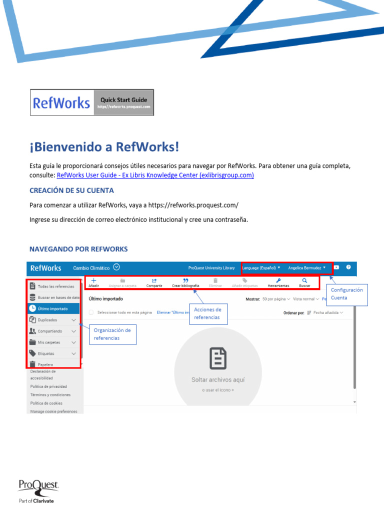 RefWorks User Guide 2024 | PDF | Botón (Computación) | Informática