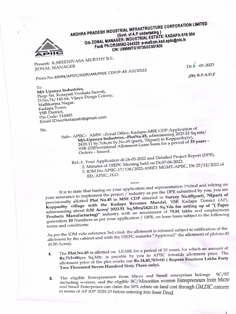 Upanya IndsPNo45, MSE-CDP, KOP - 250607 - 153107 | PDF | Effluent | Building Insulation