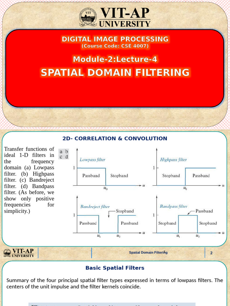 DIP Module 2-4 Spatial Filtering | PDF | Filter (Signal Processing ...