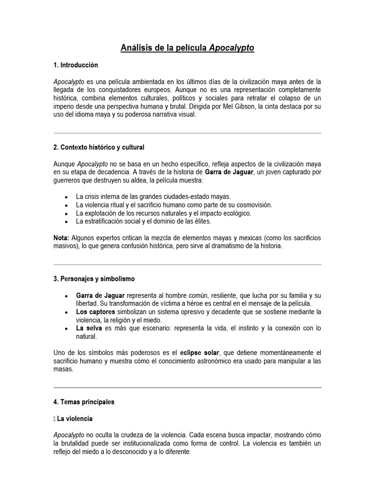 Análisis de La Película Apocalypto | PDF | Civilización maya