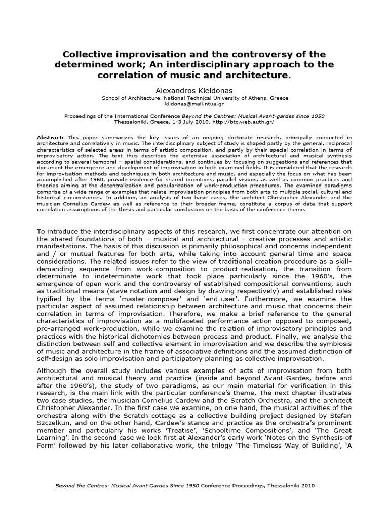 Collective Improvisation and The Controv | PDF | Design | Aesthetics