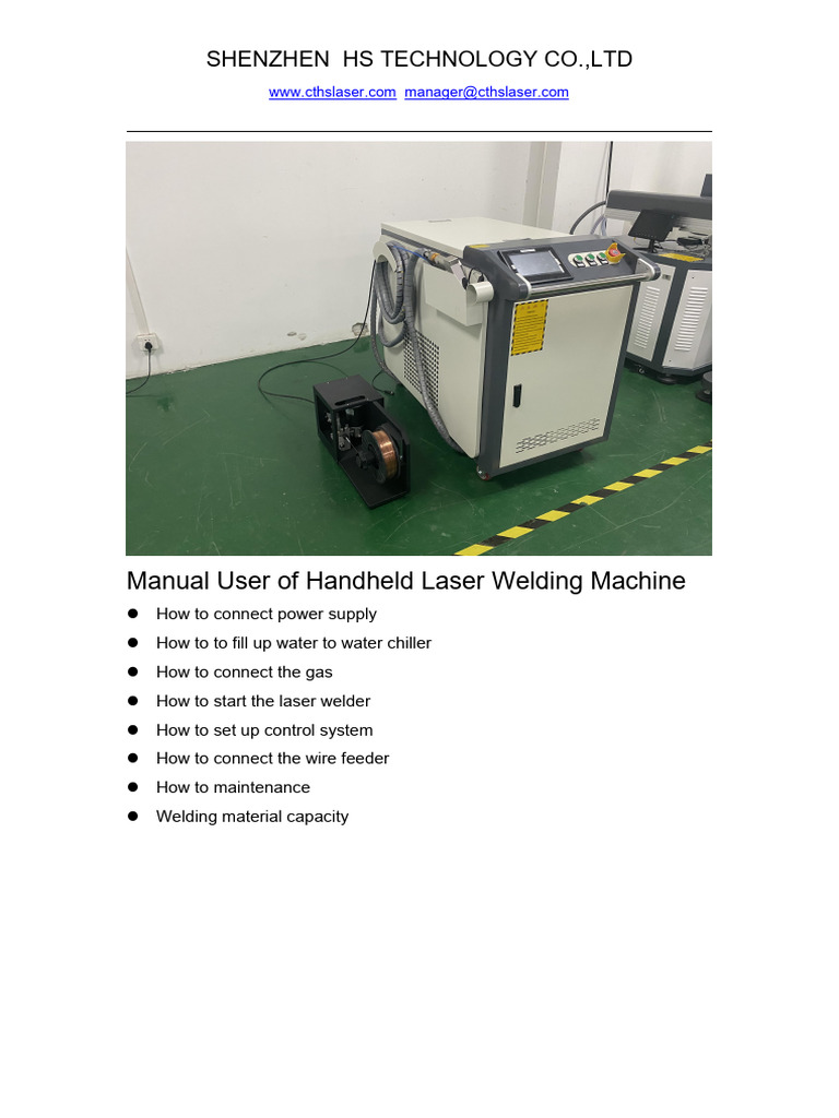 Handheld Laser Welder User Manual | PDF | Welding | Construction