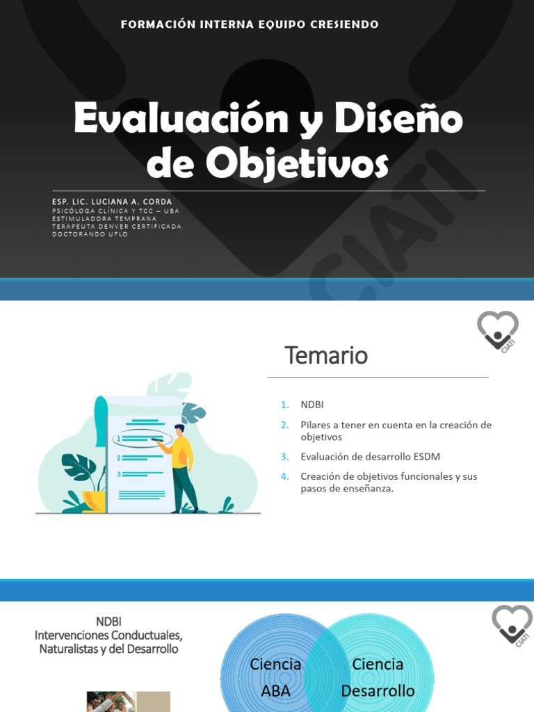 Evaluación y Diseño de Obj - Luciana Corda | PDF | Aprendizaje | Enseñando