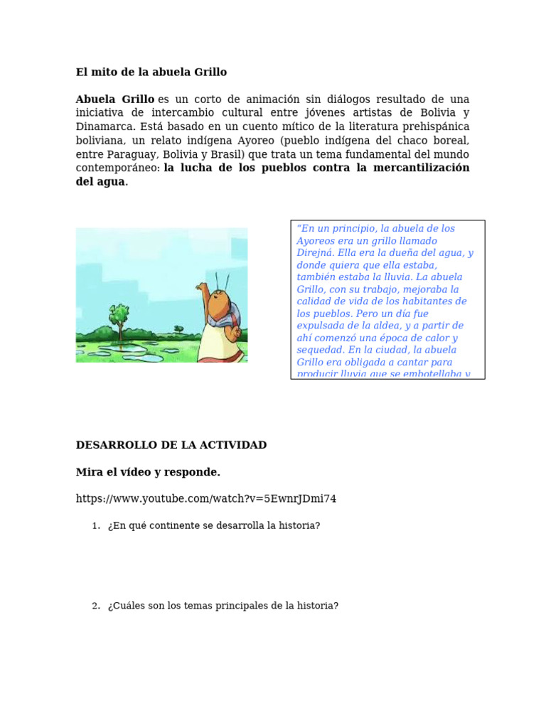 El Mito de La Abuela Grillo | PDF