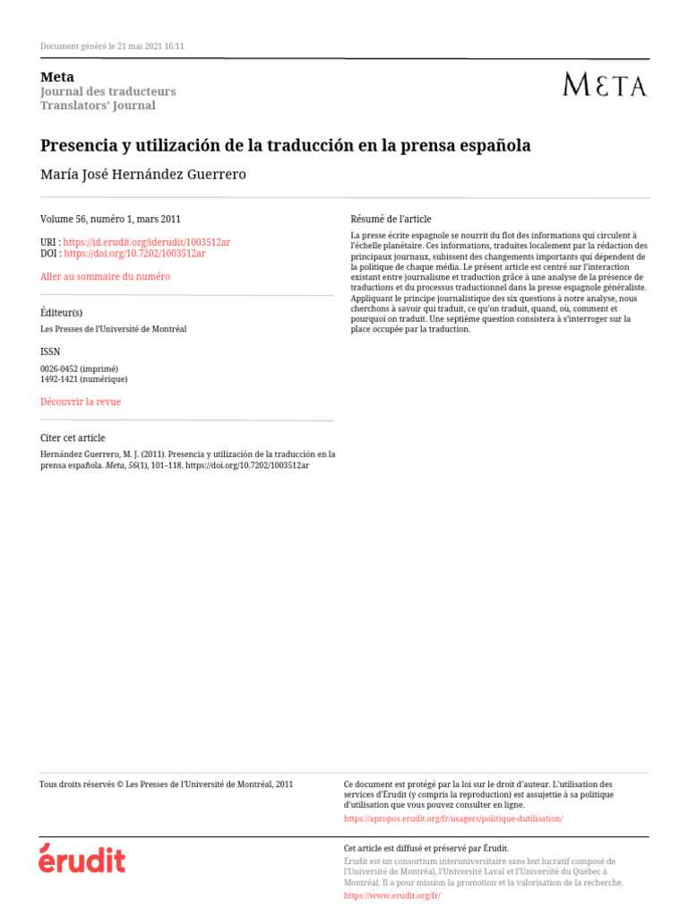 Traducción en la prensa española | PDF | Traducciones | Periódicos